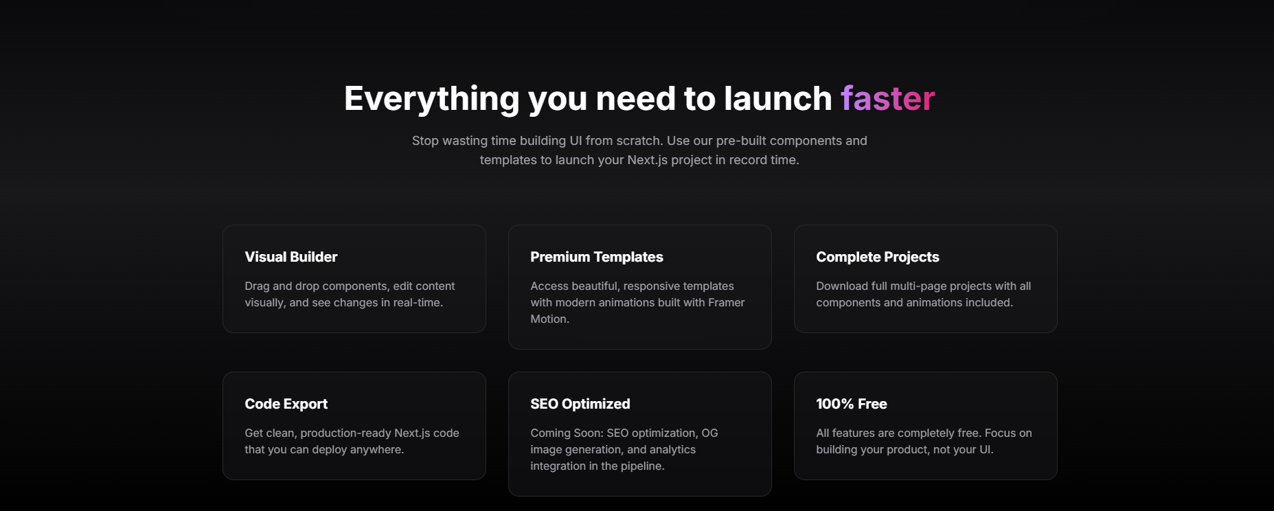 Features - Free Next.js Component | NextBunny