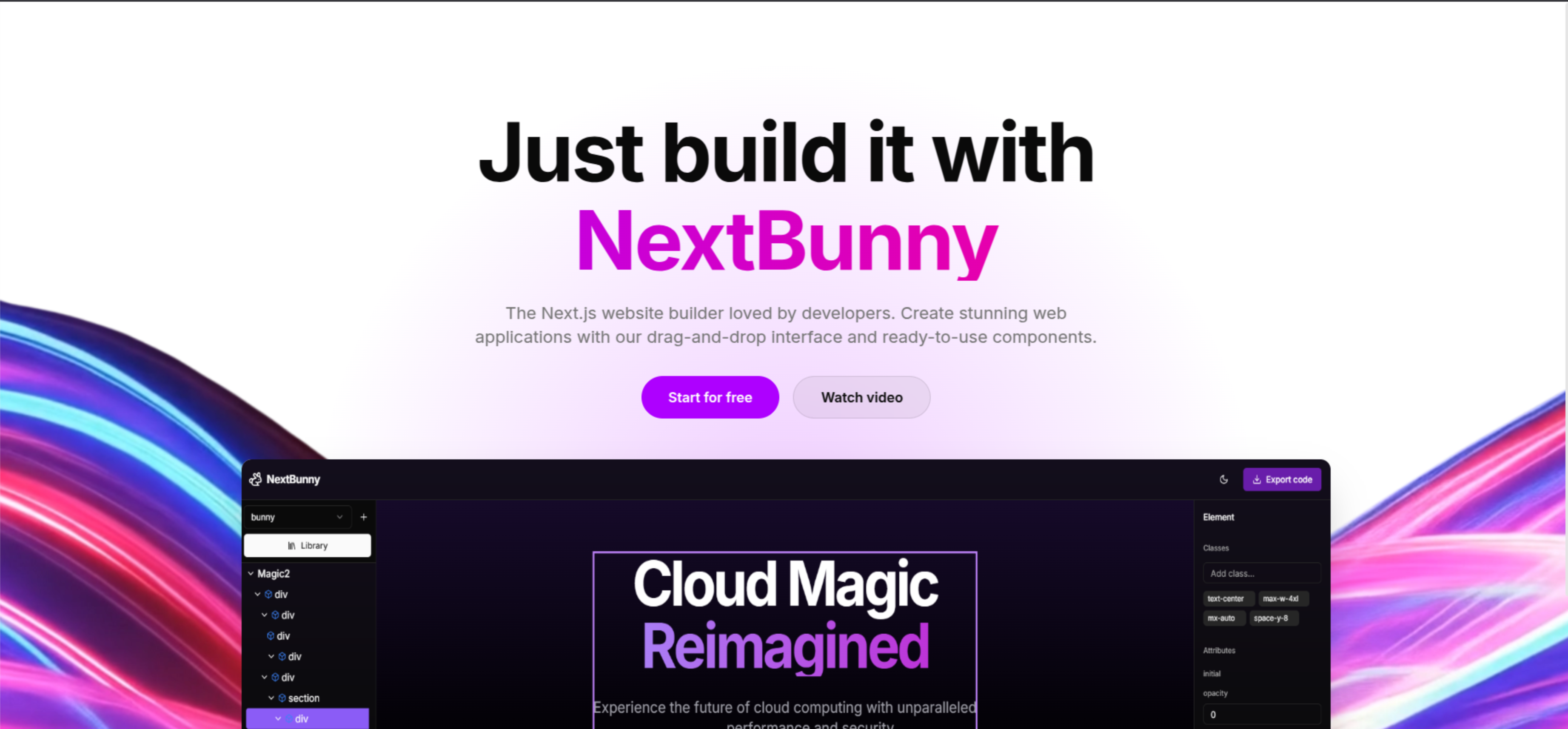 NextbunnyHero - Free Next.js Component | NextBunny